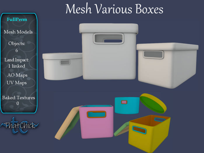 Second Life Marketplace - ~tc~ Mesh Various Boxes FullPerm Kit